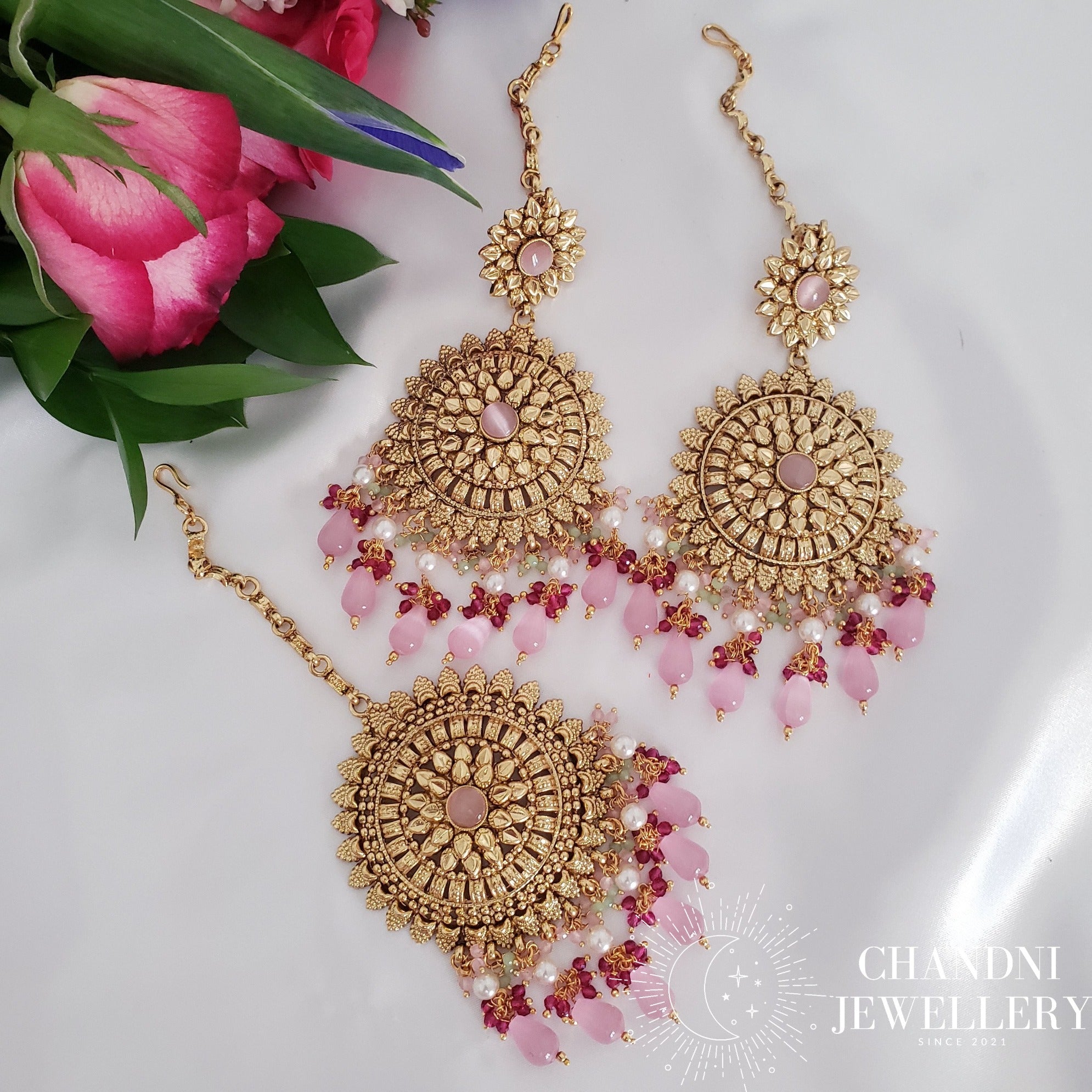 Pooja Earring and Tikka Set | Earring and Tikka Sets